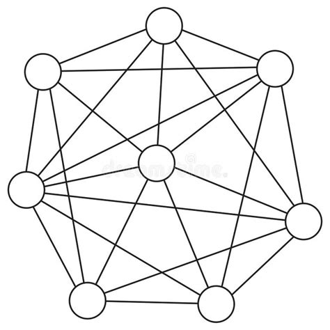 Icon Of An Abstract Neural Network Structure With Interconnected Nodes Stock Vector
