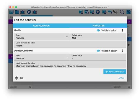 custom behaviors create your own behaviors with events gdevelop documentation