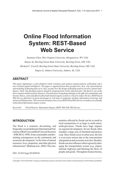 Pdf Online Flood Information System Rest Based Web Service