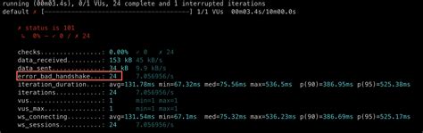Javascript K6 How To Count Error Bad Handshake Websocket Stack Overflow