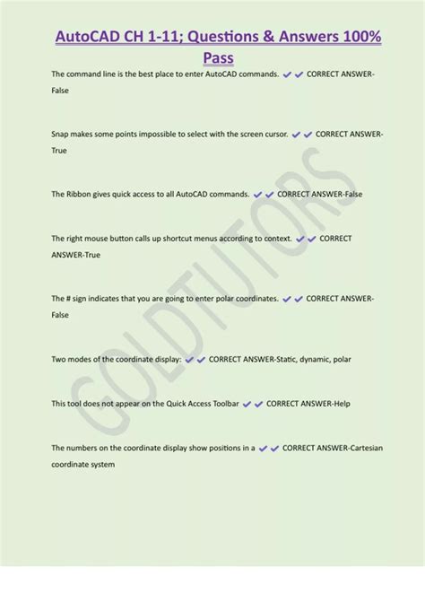 Autocad Ch 1 11 Questions And Answers 100 Pass Autocad Stuvia Us