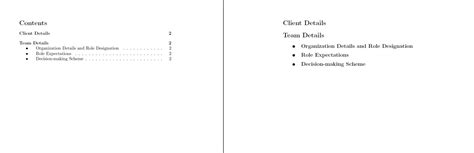 Help Creating Table Of Contents TeX LaTeX Stack Exchange