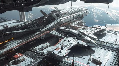 Futuristic Spacecraft Docking At A Space Station Premium Ai Generated Image