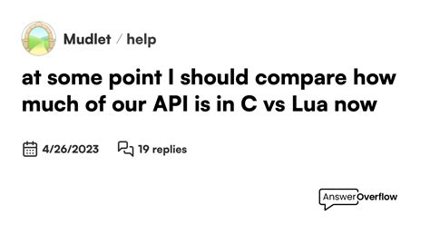 At Some Point I Should Compare How Much Of Our Api Is In C Vs Lua Now Mudlet