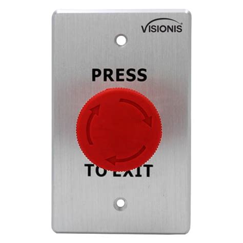 VIS Indoor Big Red Request To Push To Exit Button For Door Access Control With NC COM And