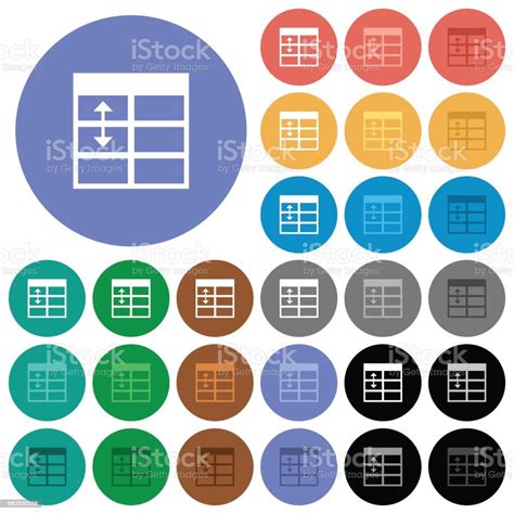 Spreadsheet Adjust Table Row Height Round Flat Multi Colored Icons Stock Illustration Download