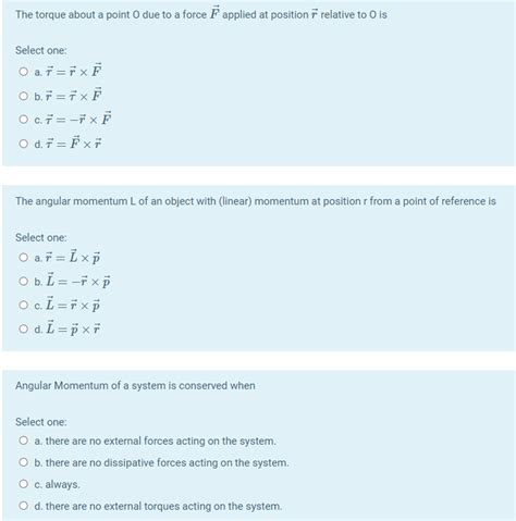 solved the torque about a point o due to a force f applied