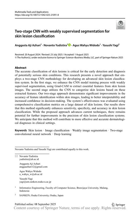 Two Stage Cnn With Weakly Supervised Segmentation For Skin Lesion
