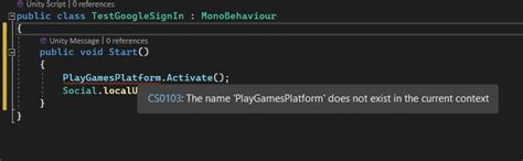 The Name PlayGamesPlatform Does Not Exist In The Current Context Issue