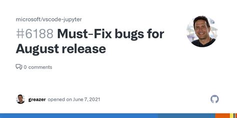 Must Fix Bugs For August Release · Issue 6188 · Microsoftvscode