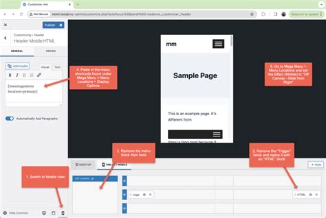 Kadence Max Mega Menu