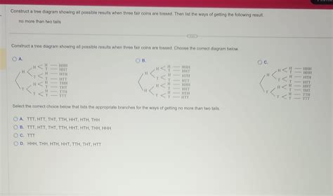 Construct A Tree Diagram Showing All Possible Results Chegg Com