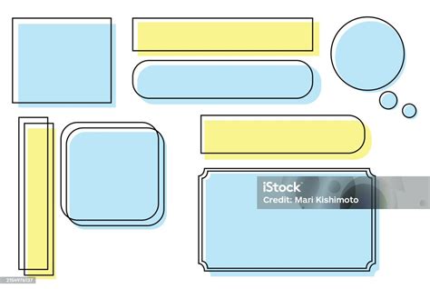 파란색과 노란색 말풍선 세트입니다 벡터 일러스트 레이 션 개념에 대한 스톡 벡터 아트 및 기타 이미지 개념 개체 그룹 그림자 Istock