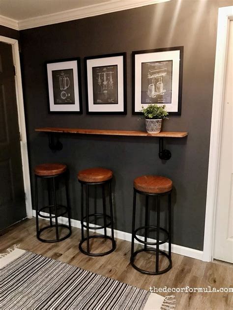 Diy Bar Ledge How To Make An Industrial Bar Ledge — The Decor Formula Home Bar Rooms