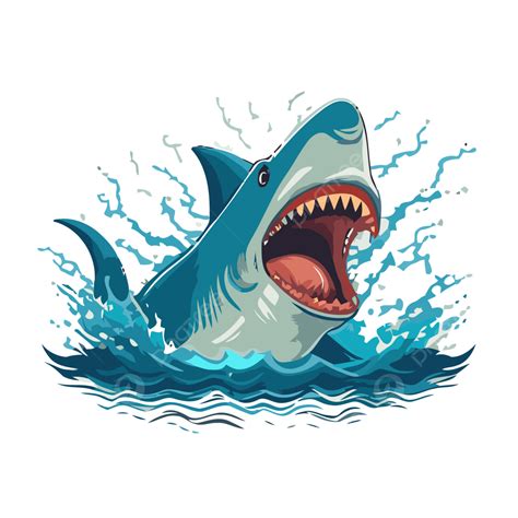 상어 물기 벡터 흰색 배경에 물속에서 입을 벌리고 있는 스티커 클립 아트 만화 상어 상표 클립 아트 Png 일러스트 및 벡터 에 대한 무료 다운로드 Pngtree