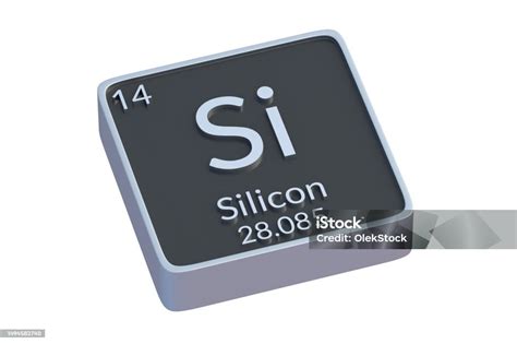 흰색 배경에 분리된 주기율표의 실리콘 Si 화학 원소 화학 원소의 금속 기호 3d 렌더링 0명에 대한 스톡 사진 및 기타 이미지 Istock