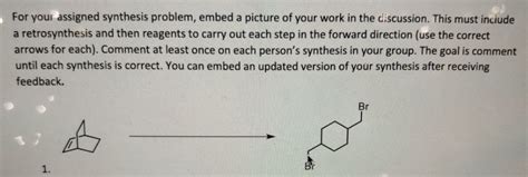 solved for your assigned synthesis problem embed a picture