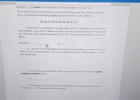 Problem Use Excel For This Problem See The Chegg