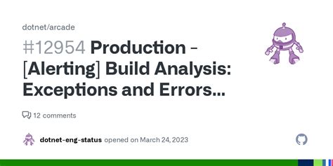 Production Alerting Build Analysis Exceptions And Errors Alert Issue Dotnet