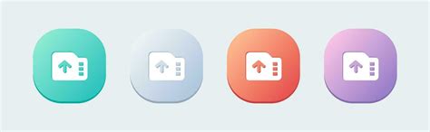 Export Solid Icon In Flat Design Style Import File Signs Vector