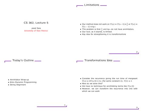 Introduction To Dynamic Programming String Alignment Slides Cs 362