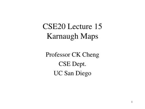 Ppt Cse20 Lecture 15 Karnaugh Maps Powerpoint Presentation Free Download Id686032