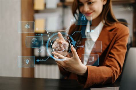 Woman Using Chatbot In Computer And Tablet Smart Intelligence Ai Chat With Ai Artificial