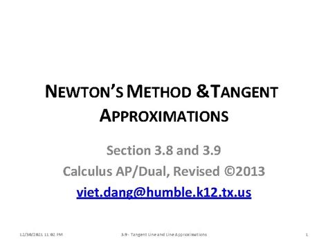 Newtons Method Tangent Approximations Section 3 8 And