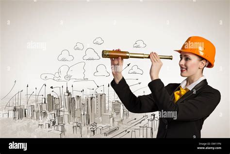 Woman Engineer With Scope Stock Photo Alamy