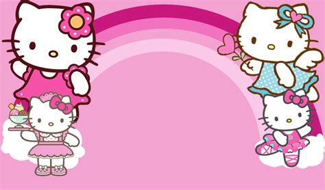 Hello Kitty Characters In Adorable Outfits Rainbow Themed