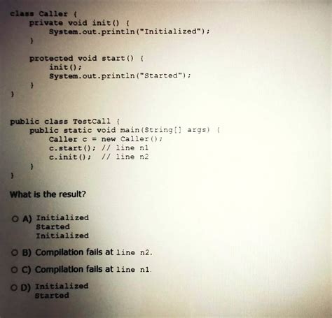 Java Class Caller Private Void Init Systemoutprintlninitialized Protected Void Start