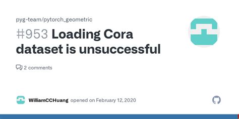 Loading Cora Dataset Is Unsuccessful Issue Pyg Team Pytorch