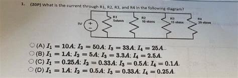 solved 20p what is the current through r1 r2 r3 and r4 in