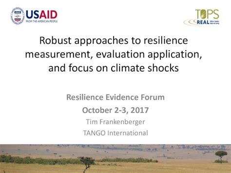 Pdf Robust Approaches To Resilience Measurement Evaluation