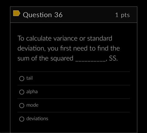 Solved Question Pts To Calculate Variance Or Standard Chegg