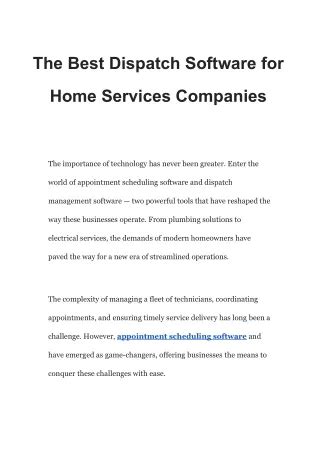 PPT Dispatch Software For Home Services PowerPoint Presentation Free Download ID