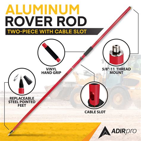 Adirpro Aluminum Gps Rover Rod 2m 2 Piece Design Gps Pole For Land Surveying