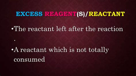 Limiting And Excess Reagent Pptx
