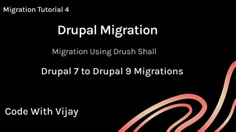 Drupal 7 To Drupal 9 Migration Using Drush Youtube