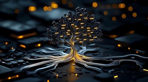 Elaborate Hierarchical Fractal Tree Diagram With Micro Text Data Leaves