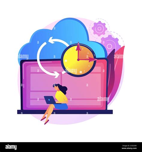 Automatic Backup Abstract Concept Vector Illustration Stock Vector