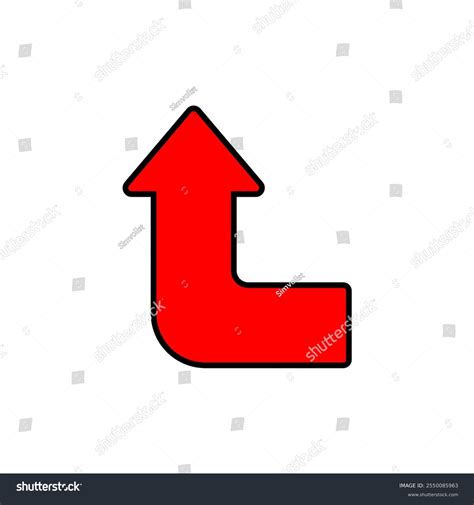 Angular Bent Arrow Curved Shape Outline Stock Vector Royalty Free 2550085963 Shutterstock