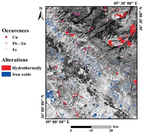 Map Of The Alterations Derived From The Landsat 8 Oli Data Using Pca Download Scientific