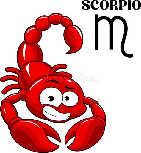 Scorpio Cartoon Character Horoscope Zodiac Sign Stock Vector