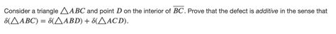 Solved Consider A Triangle A ABC And Point D On The Interior Chegg