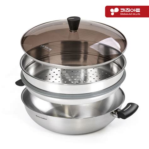키친아트 인덕션겸용 전골 찜냄비 28cm 스텐 만두 야채 찜기 찜솥 홈플러스 택배배송