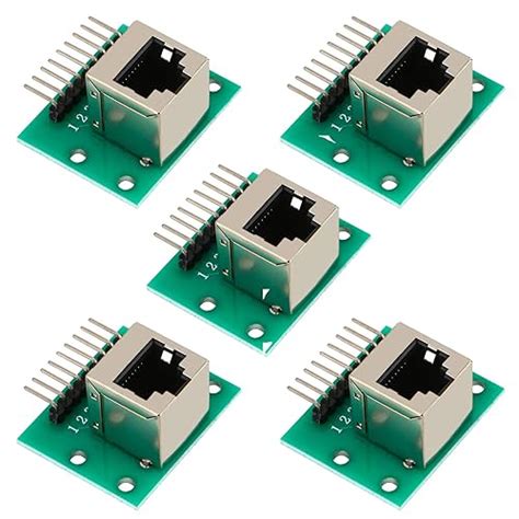 5 Pcs Rj45 Connector Breakout Board 8 Pin Headers Network Port Adapter Test Board With Pcb Board