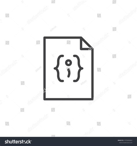 Json File Format Outline Icon Linear Style Sign Royalty Free Stock Vector Avopix Com
