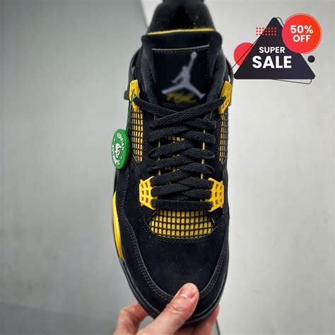 Aj4 Thunder Christmas And Black Friday Handmade Sneaker T Etsy