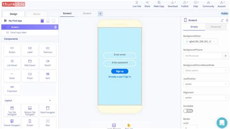 Thunkable App Project Advanced Mobile Development Coding Mind